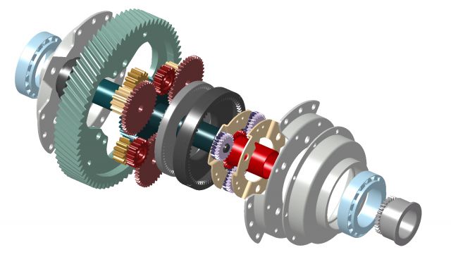 Aktives Differential mit Torque-Vectoring-Funktion